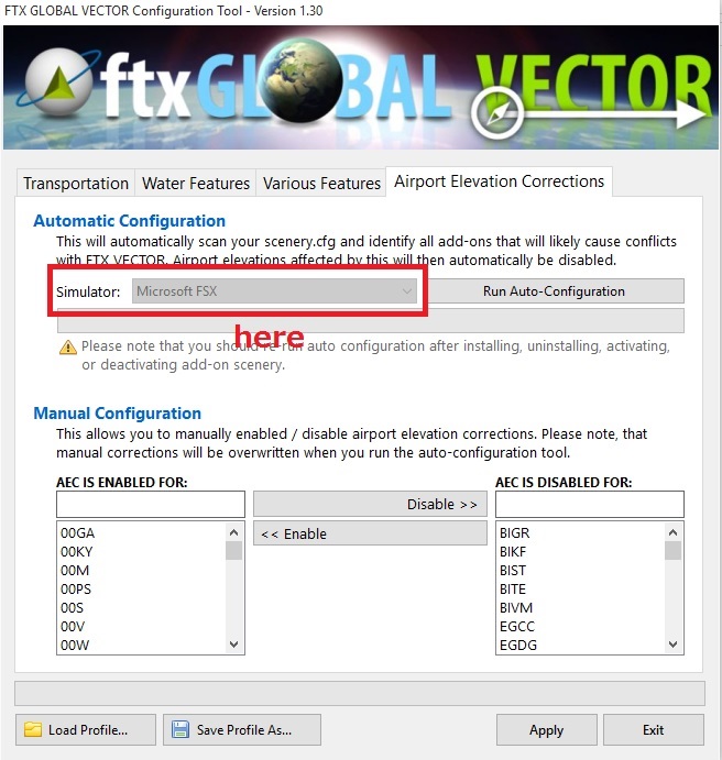 can't change simulator on FTX Vector Configurator - Orbx Global Vector Support - Orbx Community ...