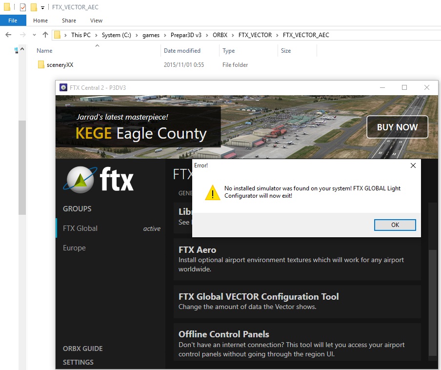 can't change simulator on FTX Vector Configurator - Orbx Global Vector Support - Orbx Community ...